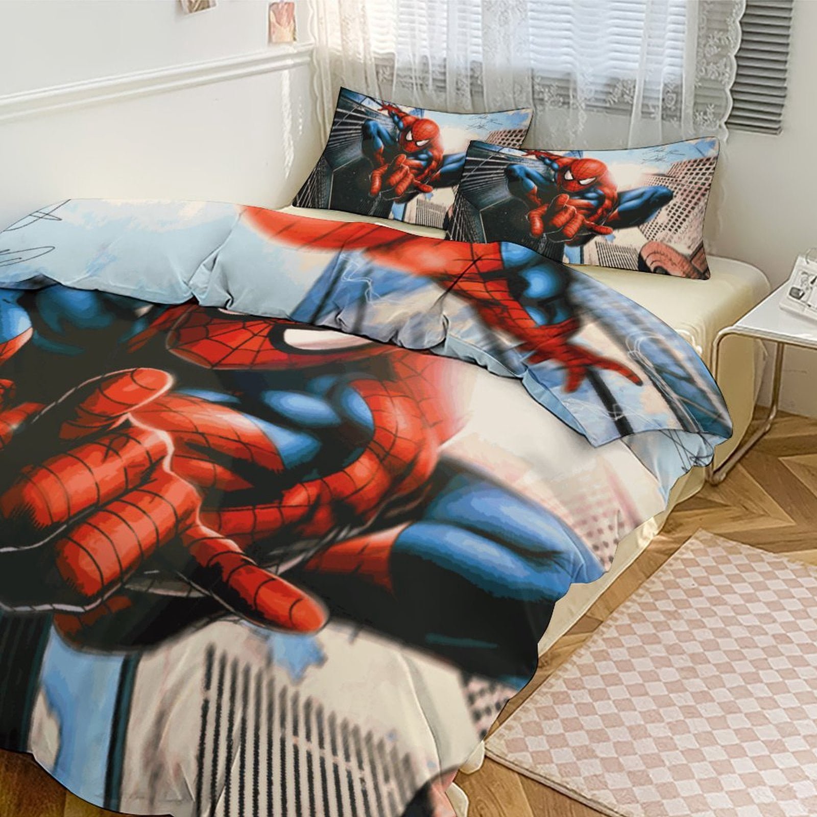 Three-piece Bed Sheet Set Spiderman Cartoon Quilt Set 3-piece Quilt Set ...