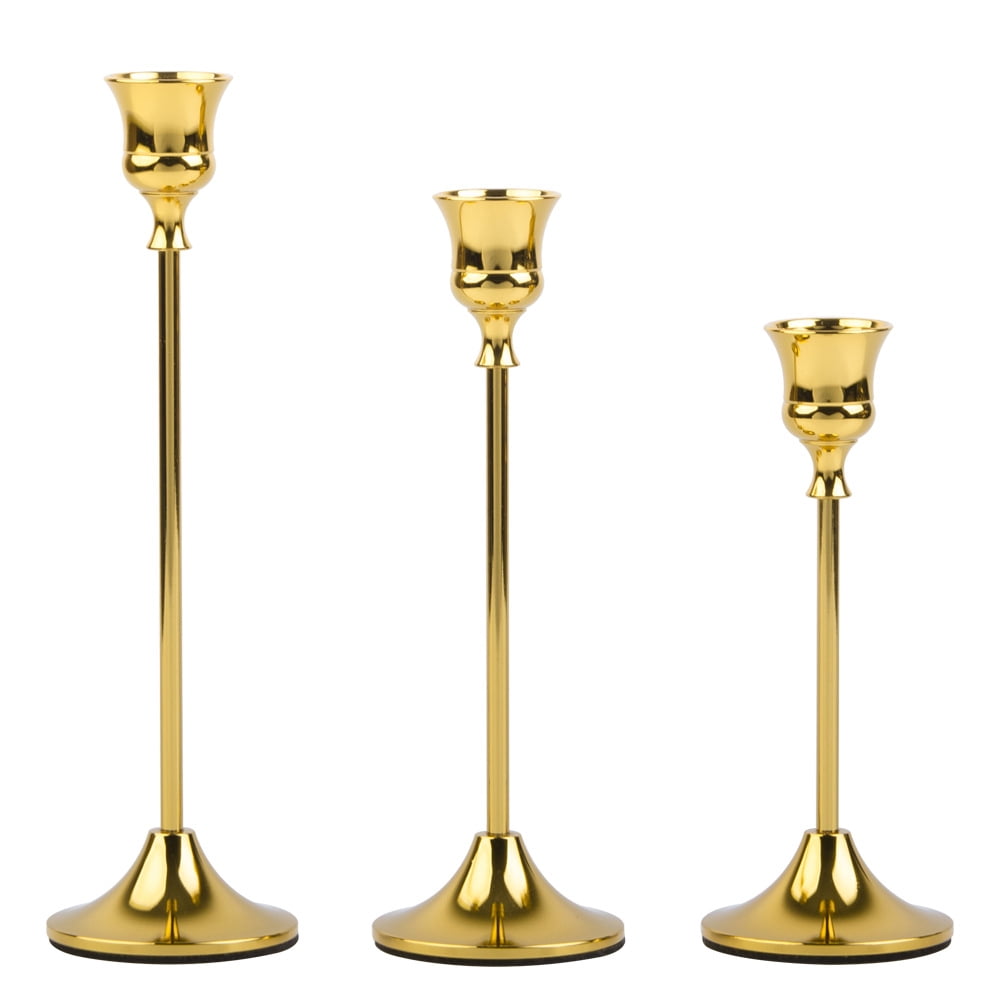 Three-piece Candlestick Brass Six-piece Dumb Black Candlestick ...
