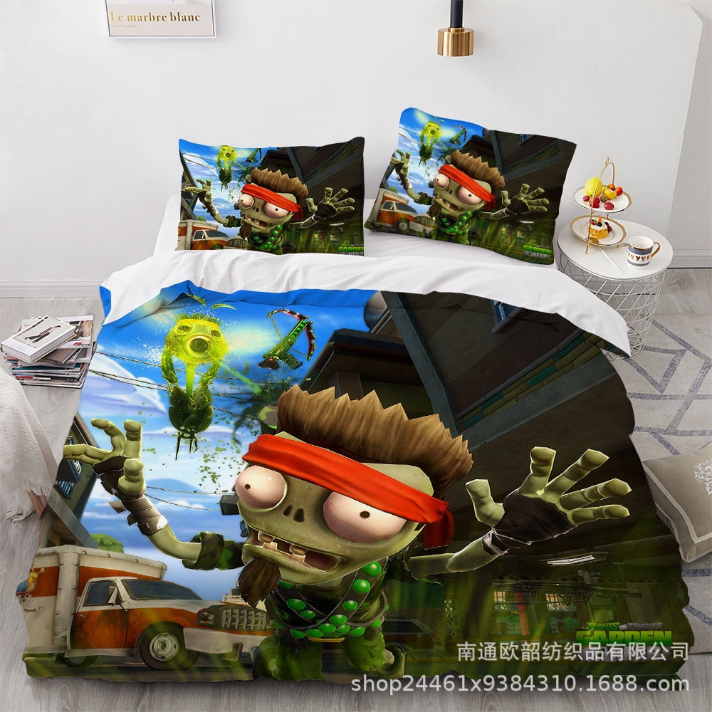 Three-piece bed set Plants vs. Zombies 2 pillowcases and a quilt cover ...