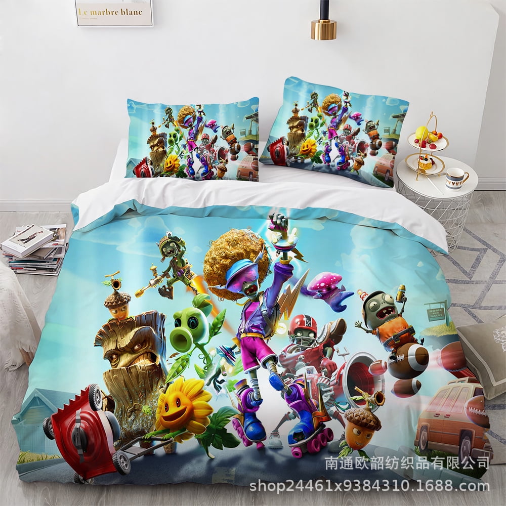 Three-piece bed set Plants vs. Zombies 2 pillowcases and a quilt cover ...