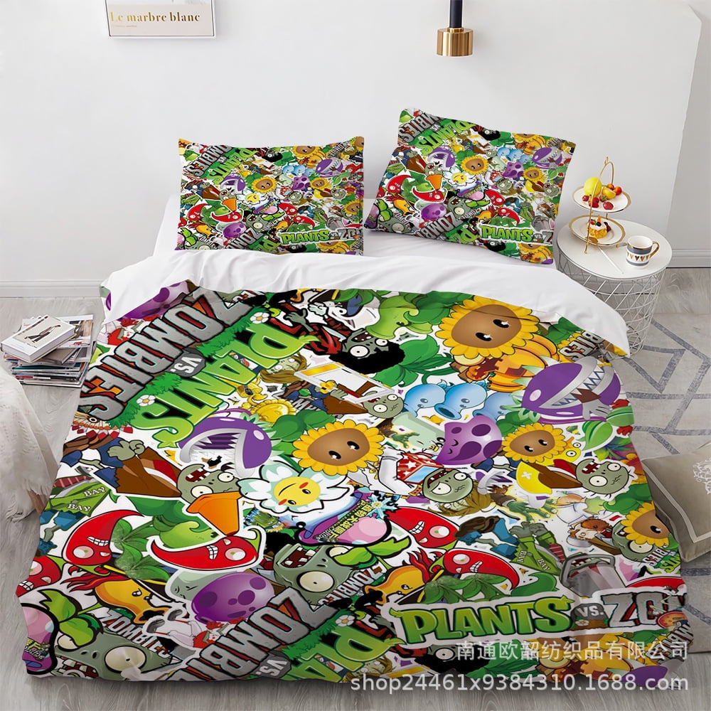 Three-piece bed set Plants vs. Zombies 2 pillowcases and a quilt cover ...