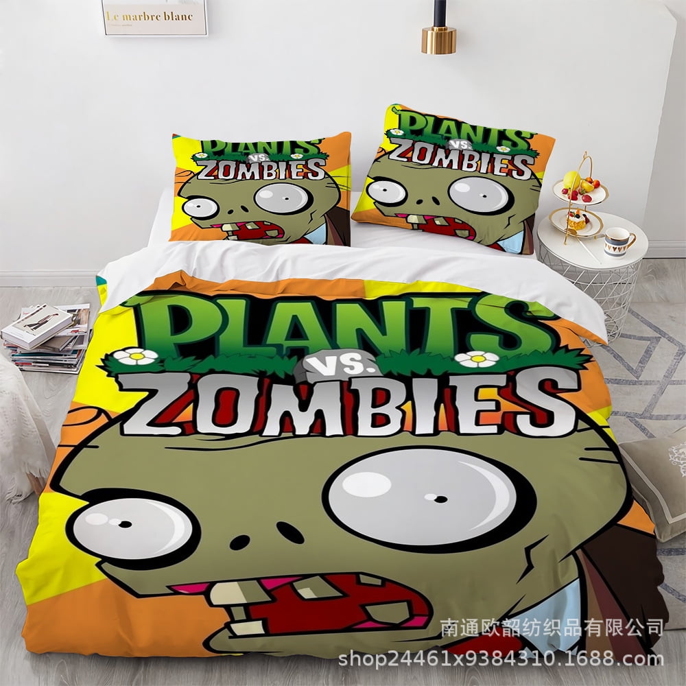Three-piece bed set Plants vs. Zombies 2 pillowcases and a quilt cover ...