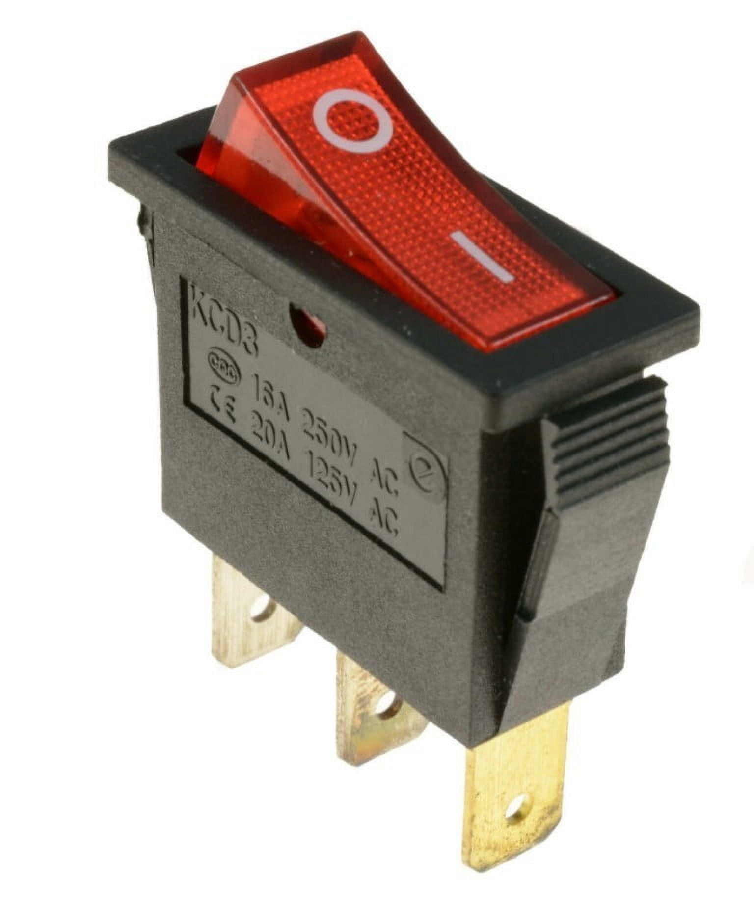 Three-position Rocker Switch 15A 250V 20A 125V RED ON-OFF-ON 3 Pin ...
