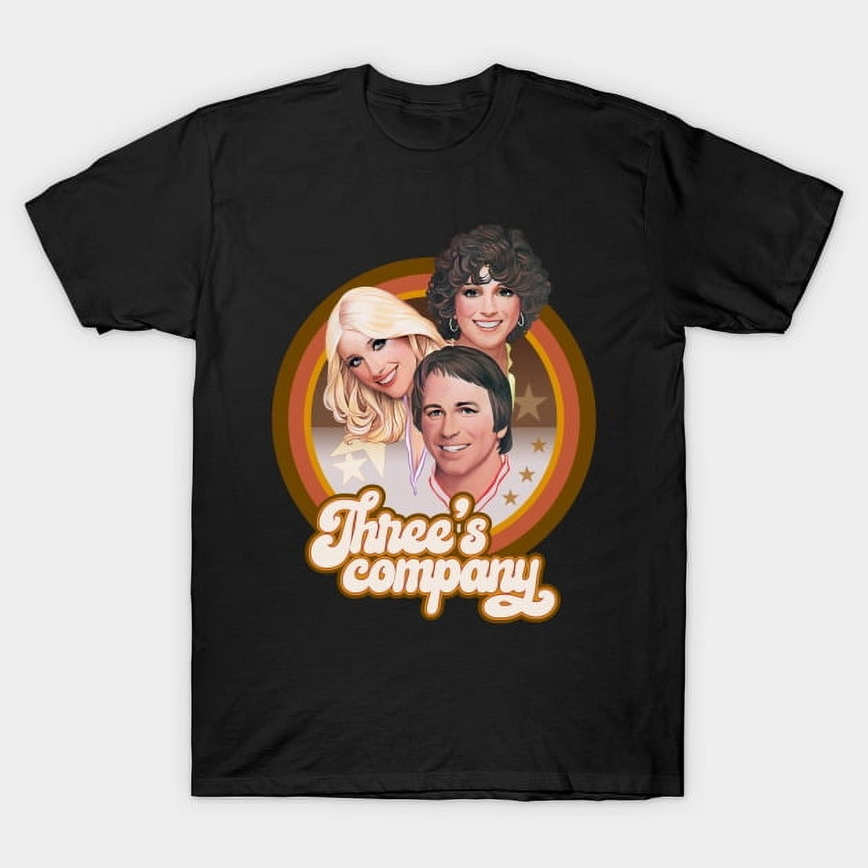 Three's Company 70s Sitcom Vintage T-Shirt Black S-3XL - Walmart.com