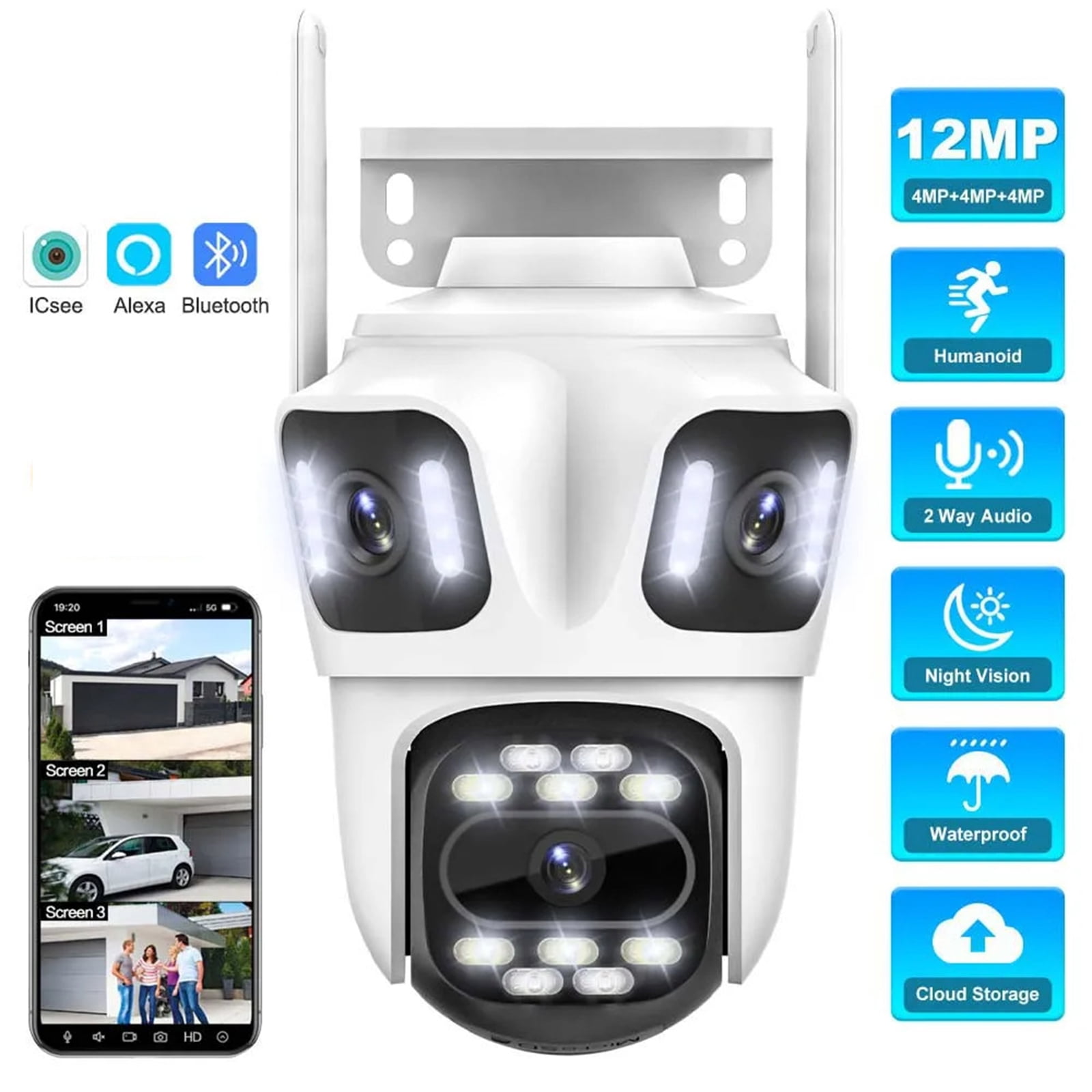 Three screen high-definition night vision outdoor wireless WiFi remote ...