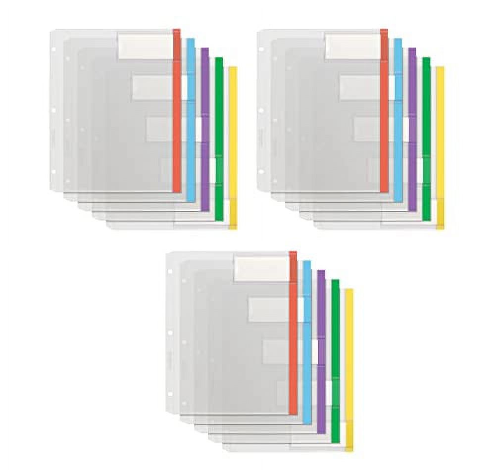 Three sets of Plastic Binder Dividers with Extra Large Tabs and Full ...