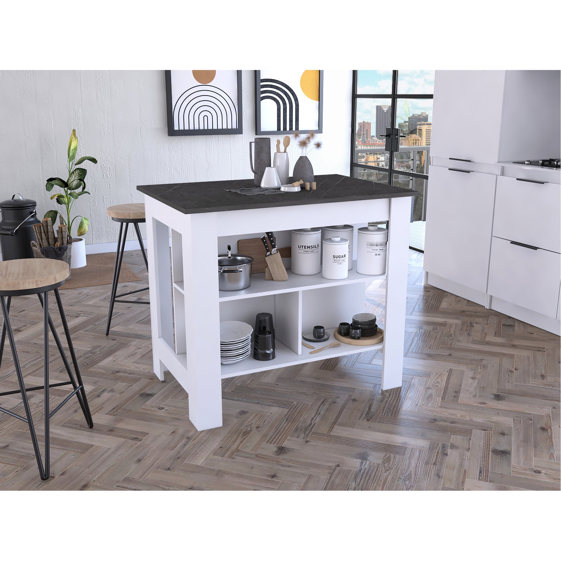 Three shelves storage, 27.50 in height - Suitable height - Kitchen ...