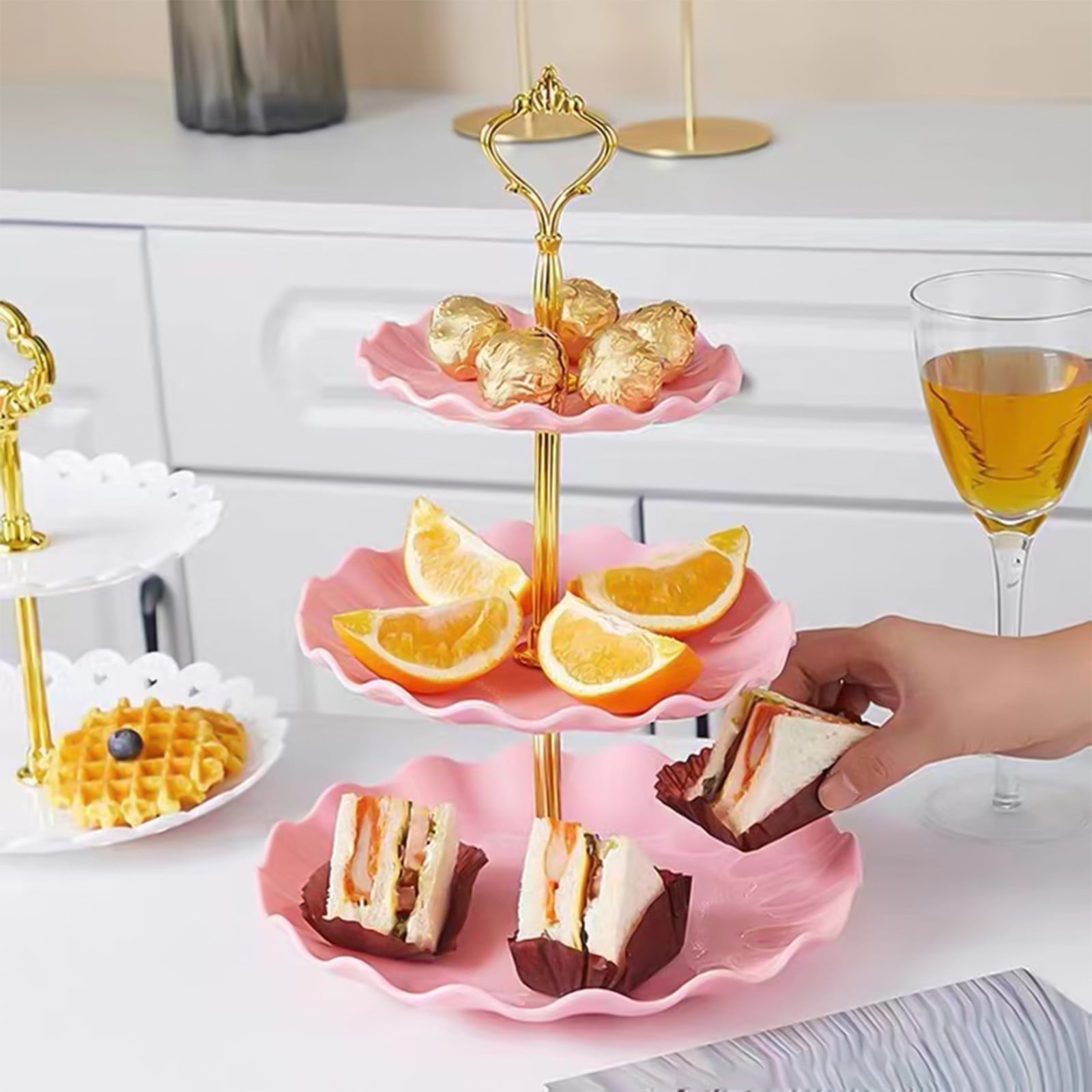 Three-tier cupcake display rack, wedding party cake and dessert display ...