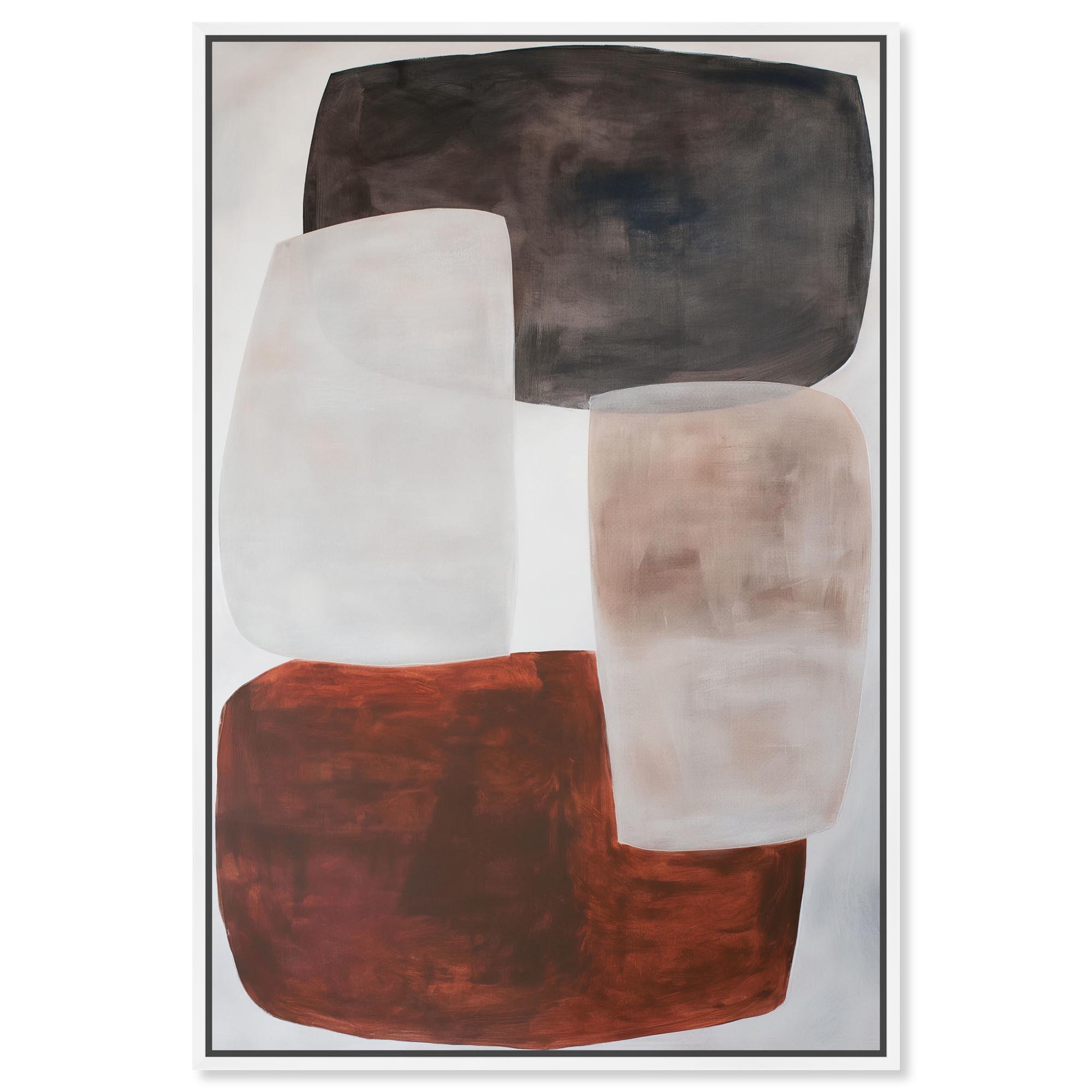 Threefold Abstraction Canvas Earthy Abstract Art by Art Remedy, White ...