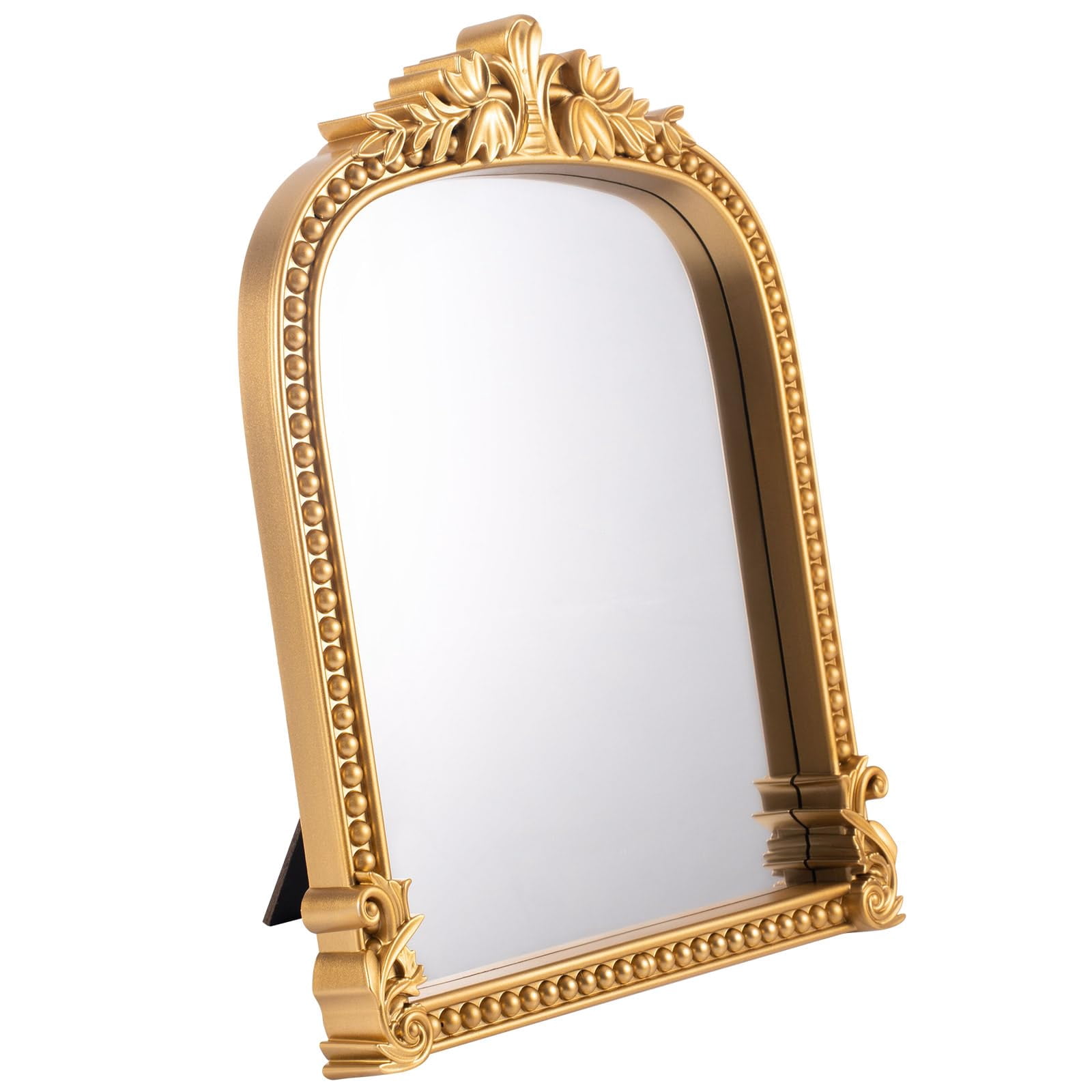 Threehoney Vintage Vanity Makeup Desk Mirror, Small Gold Decorative ...