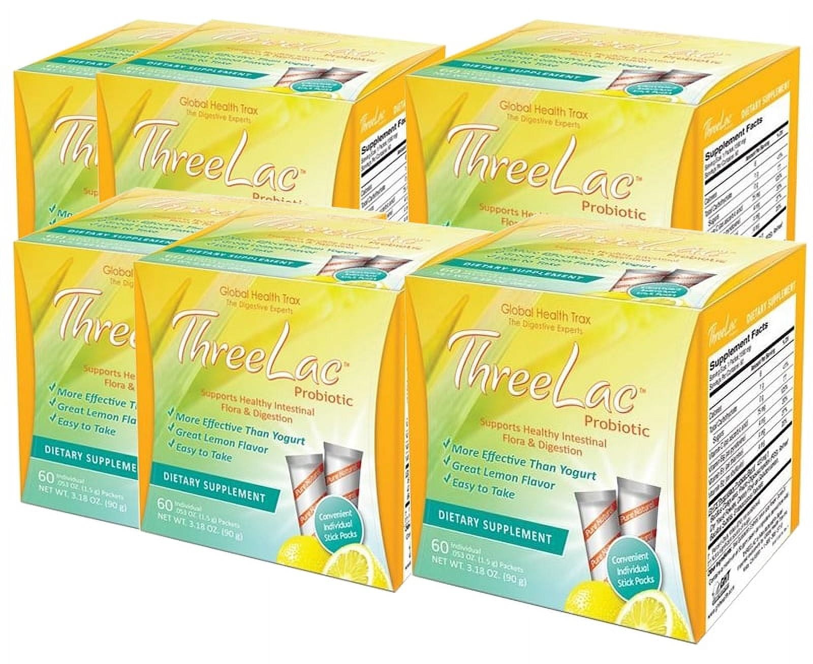 Threelac Probiotic Bonus 6 Pack 360 Pkts; Supports intestinal ...