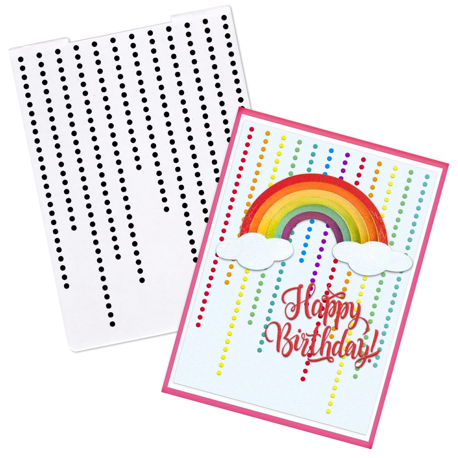 Threetols 3-D Textured Impressions Embossing Folder, Dot Background ...