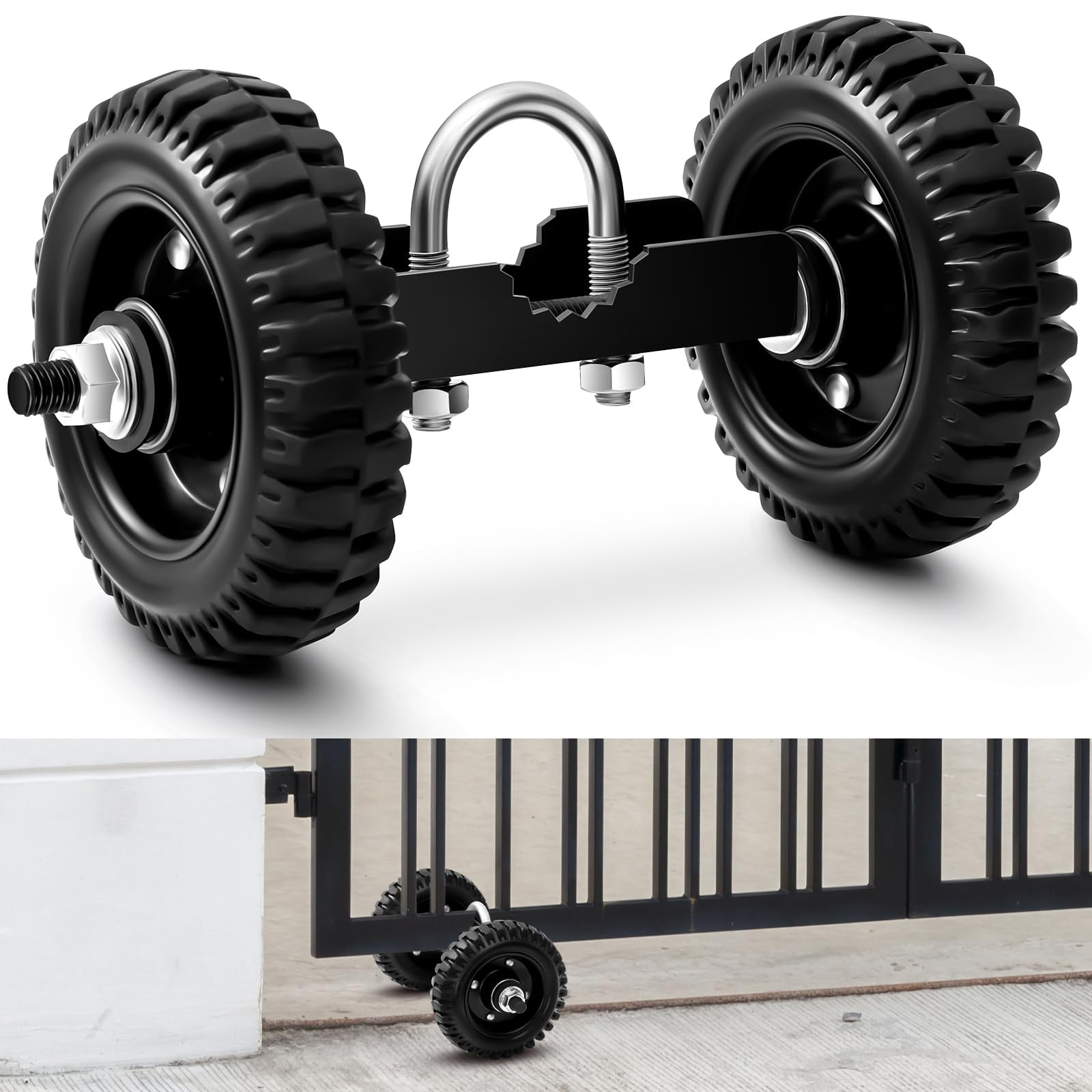 Threlaco 6 Inch Rolling Fence Gate Wheel for Metal Wooden Fence Chain ...