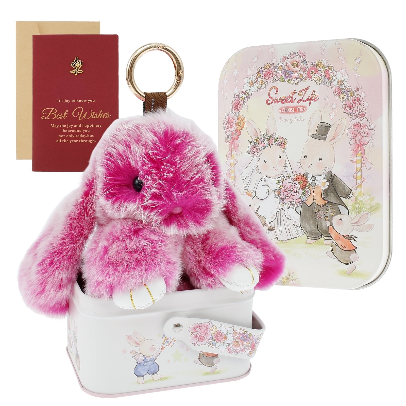 Keyohome Bunny Key Chain Portable Keychain With Exquisite Box Soft ...