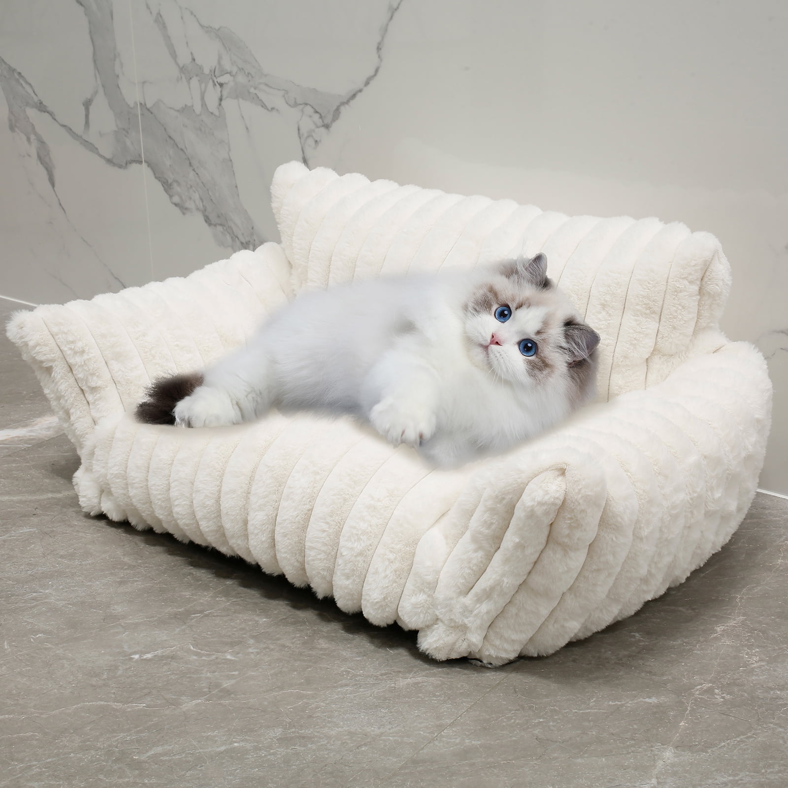Thren Cat Couch Bed Soft Polyester Cat Sofa with Nonslip Bottom ...