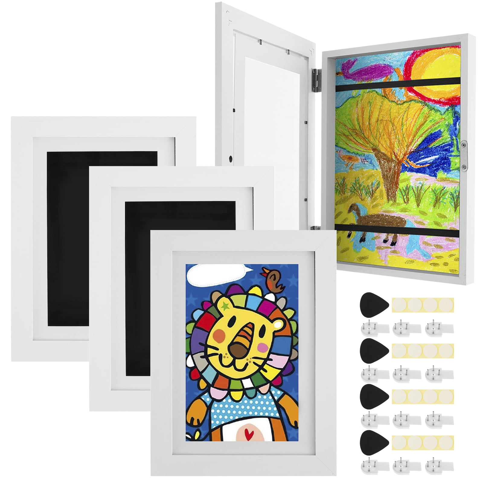 Threns 1/2/4 Pcs Kids Art Frame Front Opening Kids Artwork Display ...