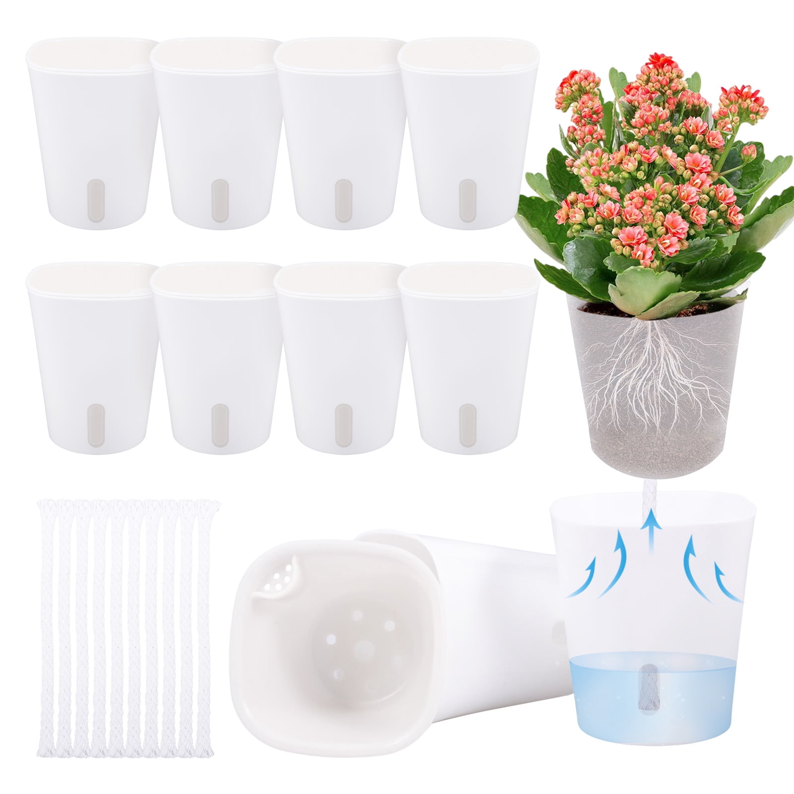Threns 10 Pack Self Watering Pots for Indoor Plants,2.95" Clear Inner ...