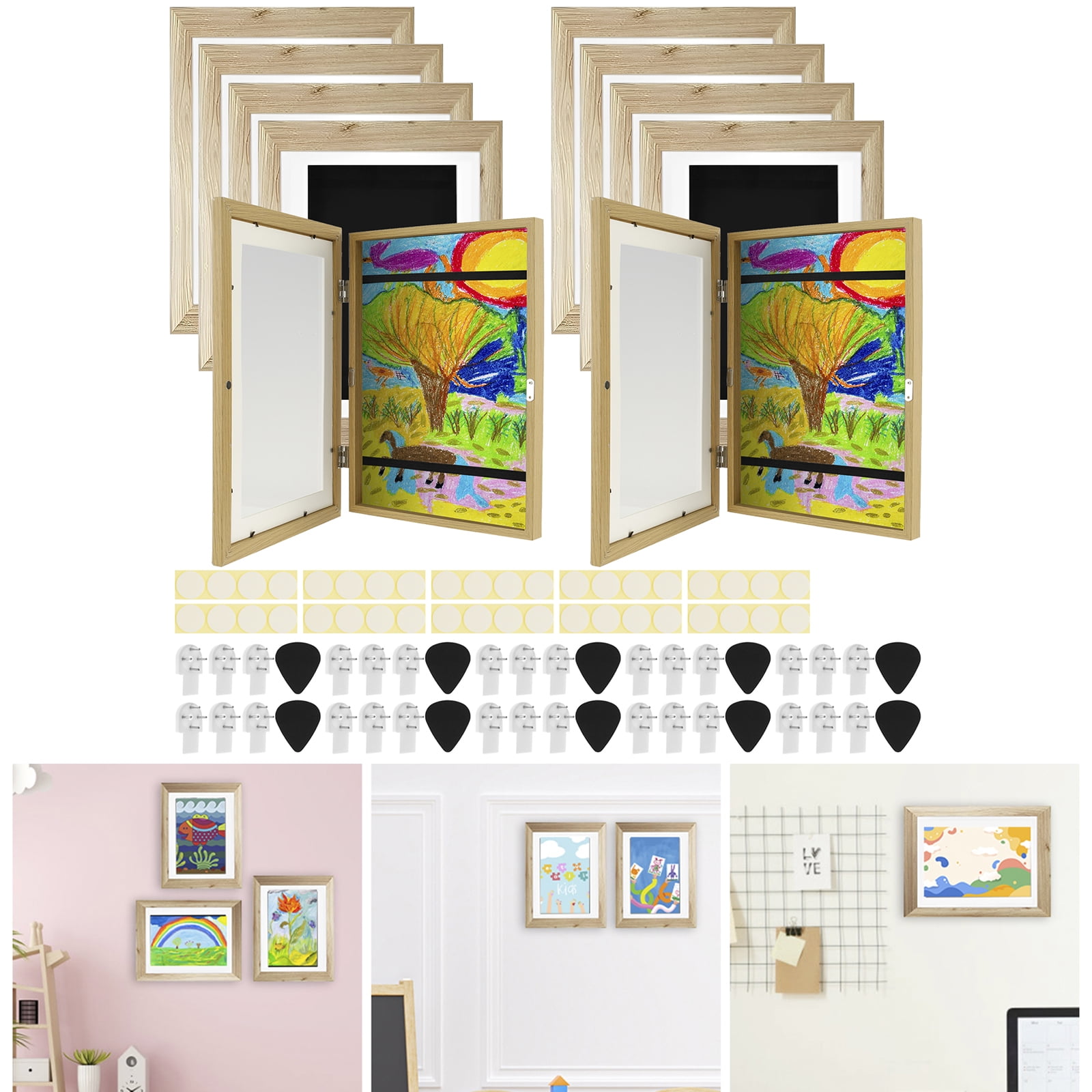 Threns 10 Sets Kids Art Frame Front Opening Kids Artwork Display Frame ...