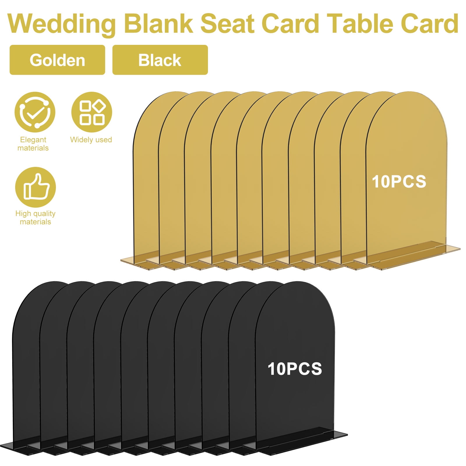 Threns 10Pcs Arch Acrylic Sign with Stand Blank Arched Acrylic Table ...