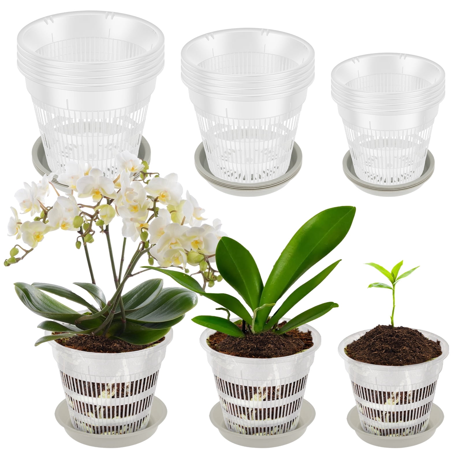 Threns Orchid Pot,15 Pack Clear Flower Planter with Holes,,Plastic ...
