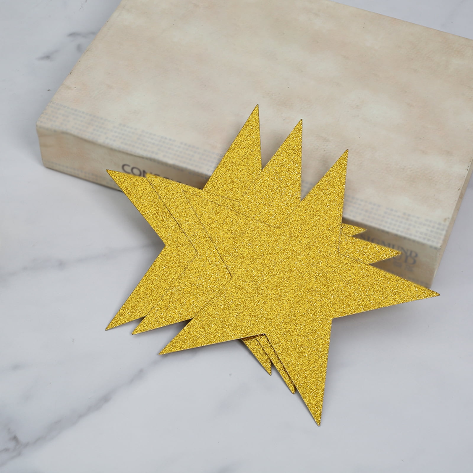 Threns 180 Pcs Glitter Star Cutouts Double Printed Paper Stars Cutouts ...