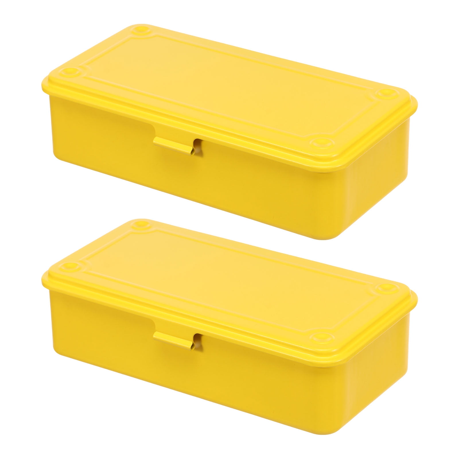 Threns 2 Pcs Trunk Tool Box with Lid Multipurpose Iron Storage Box ...