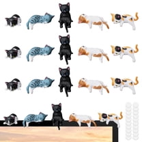 YUNOVA Mini Cat Figurines 5 Pack, Cute 3D Resin Desk Decor with ...