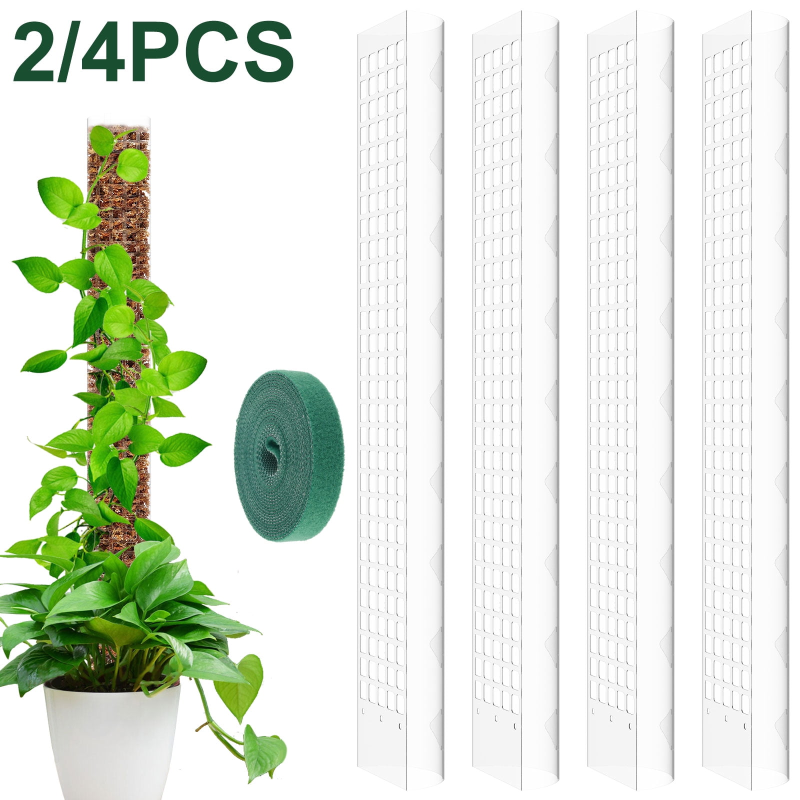 Threns 24 Inch Plastic Moss Poles for Plants Reusable Semi-cylindrical ...