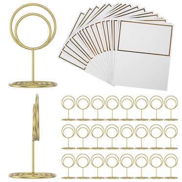 100 Pcs Premium Mini Table Number Holders and Place Cards with Gold ...