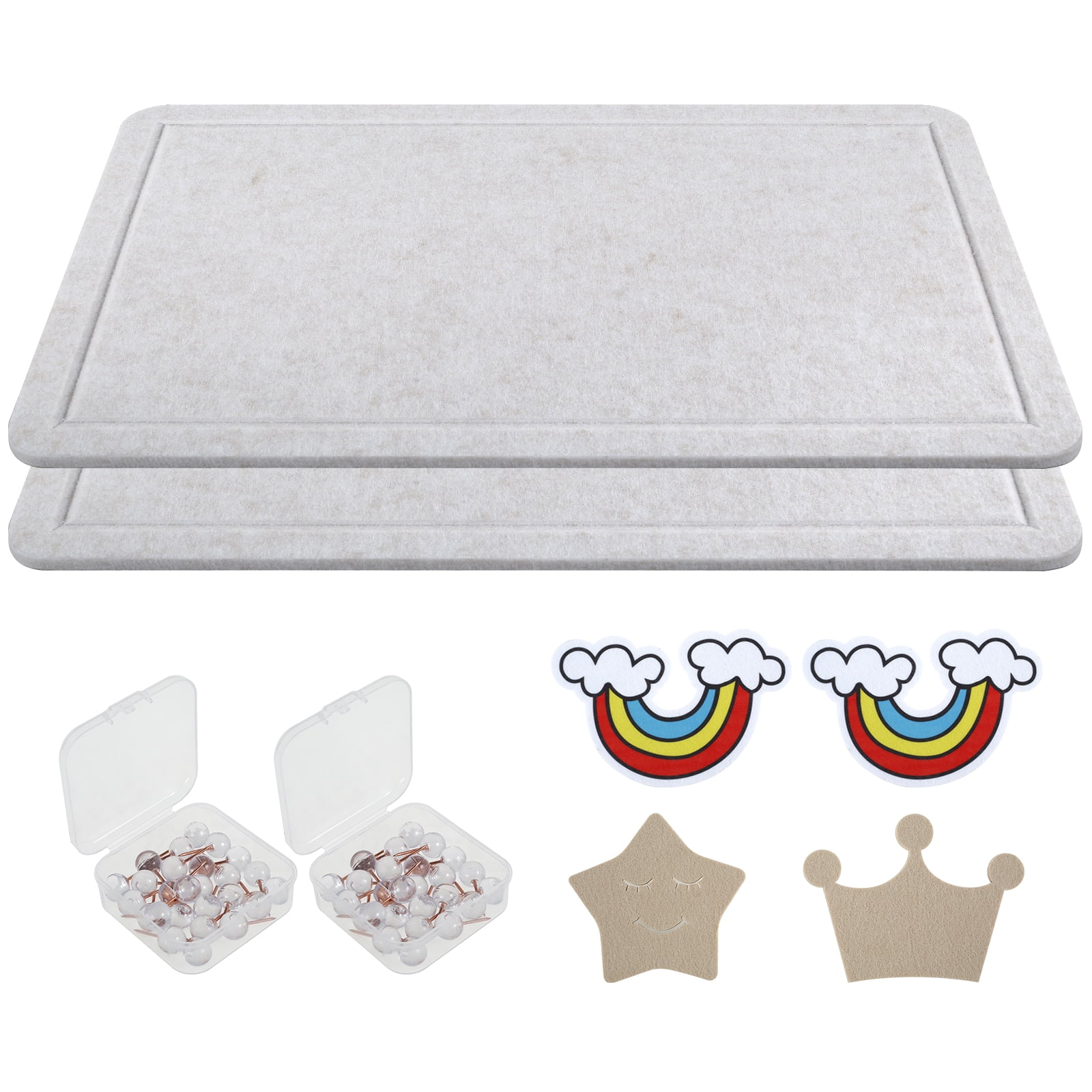 Threns 2Pcs Felt Bulletin Display Board DIY Foldable Picture Board ...