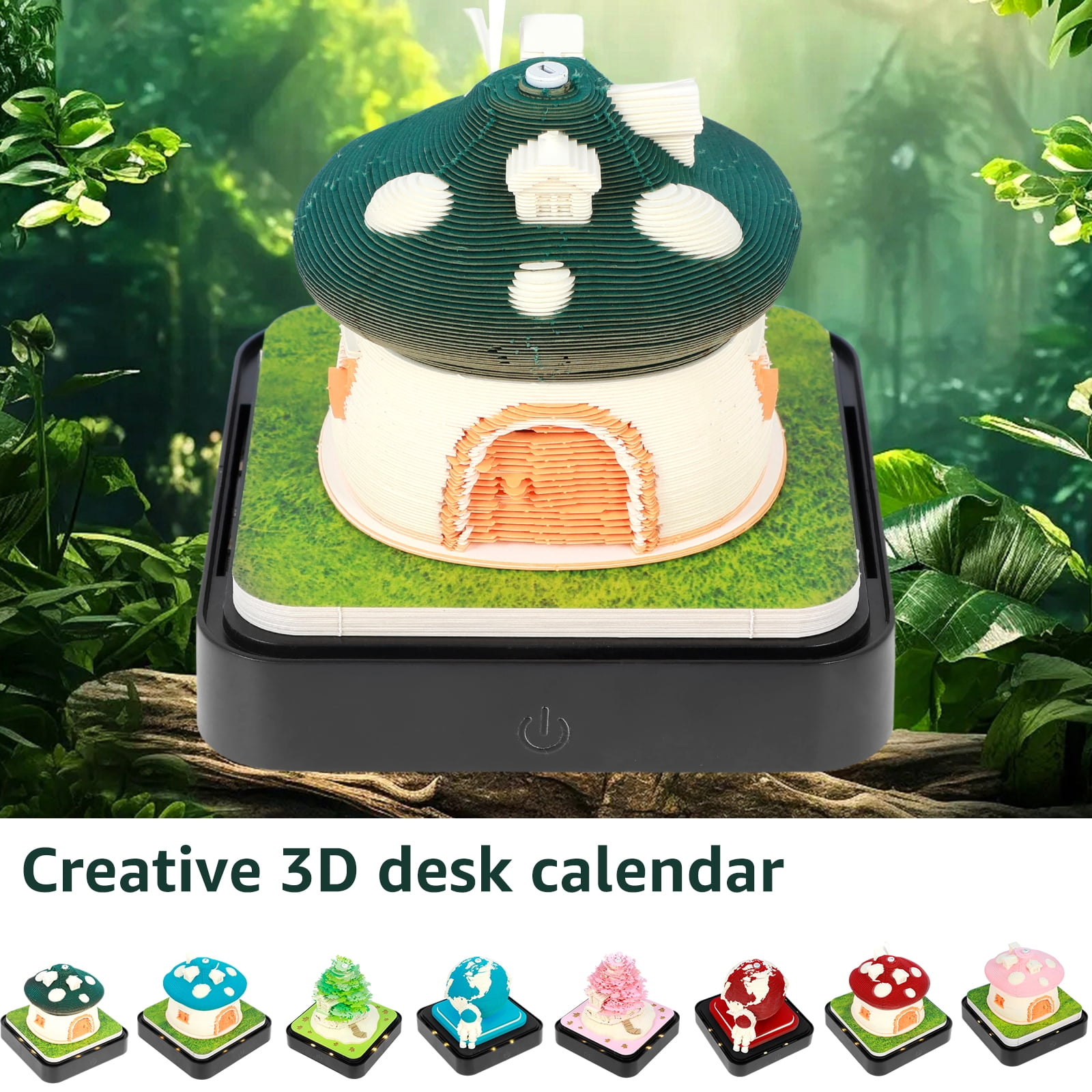 Threns 3D Desk Calendar Creative Calendar Memo Pad with LED Lights ...