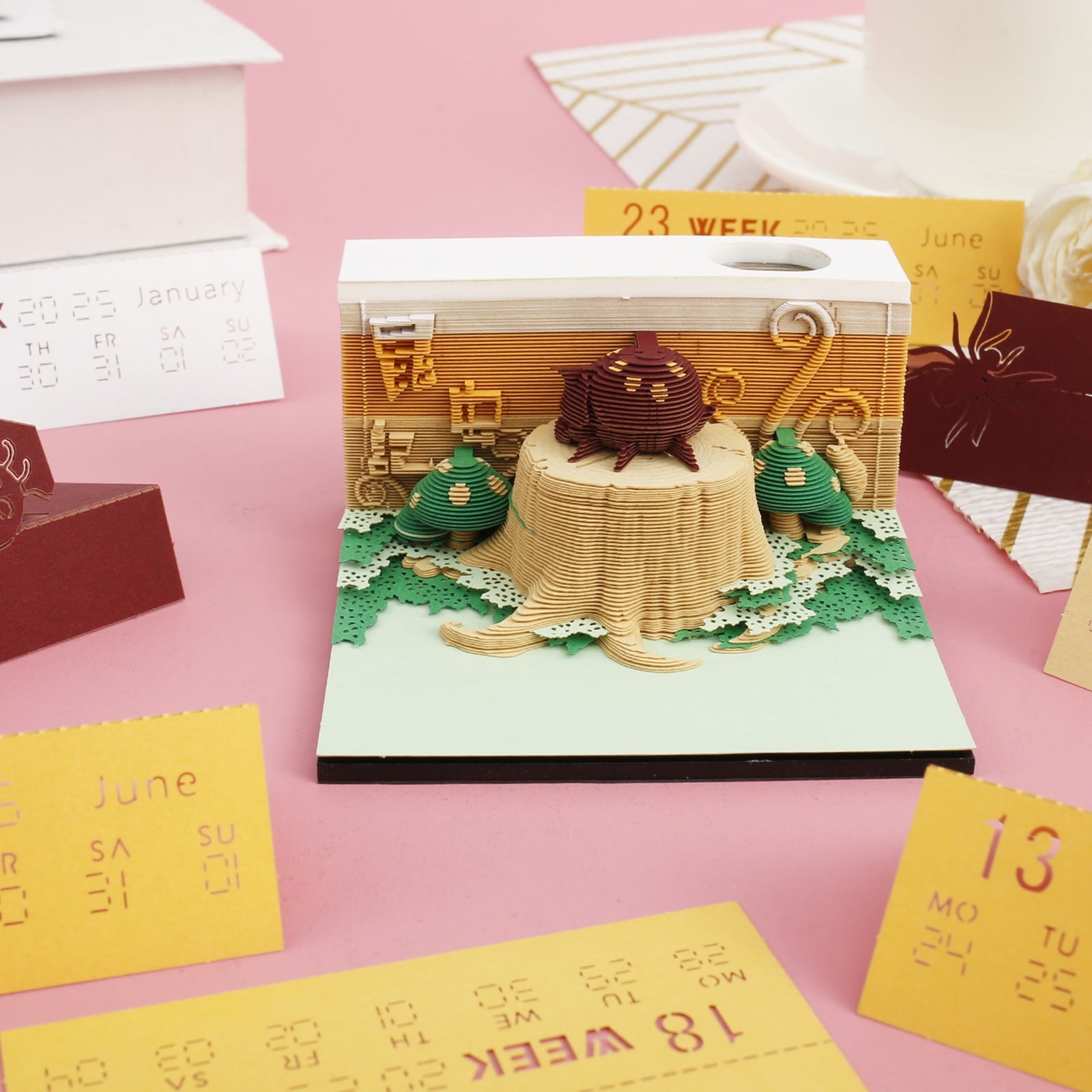 Threns 3D Desk Calendar Unique and Creative Paper Sculpture Calendar ...