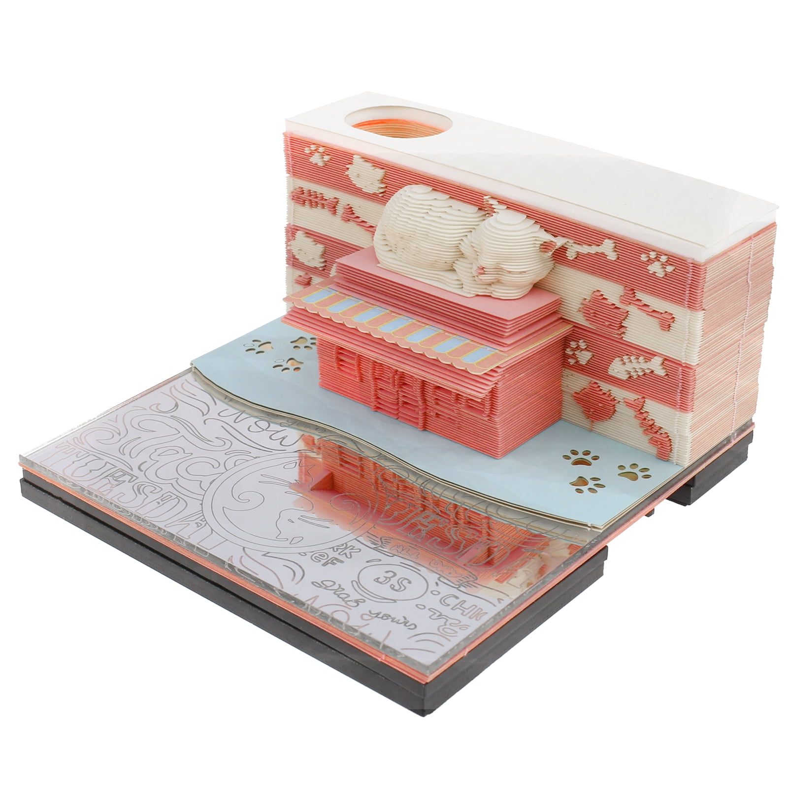 Threns 3D Memo Pad with Light Creative 3D Note Pad Decorative Sticky ...