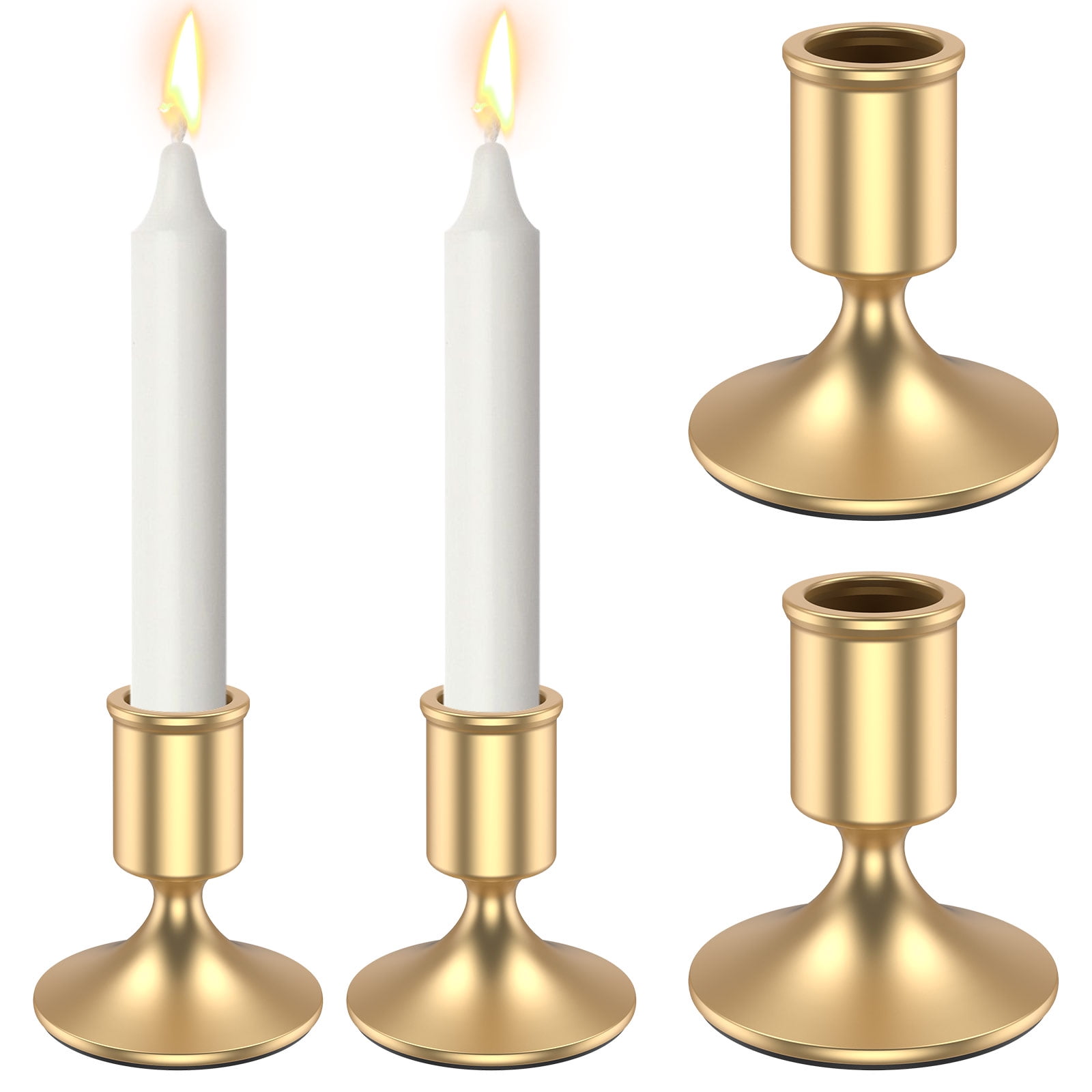 Threns 4 Pcs Metal Candlestick Holder Vintage Taper Candle Holder for ...