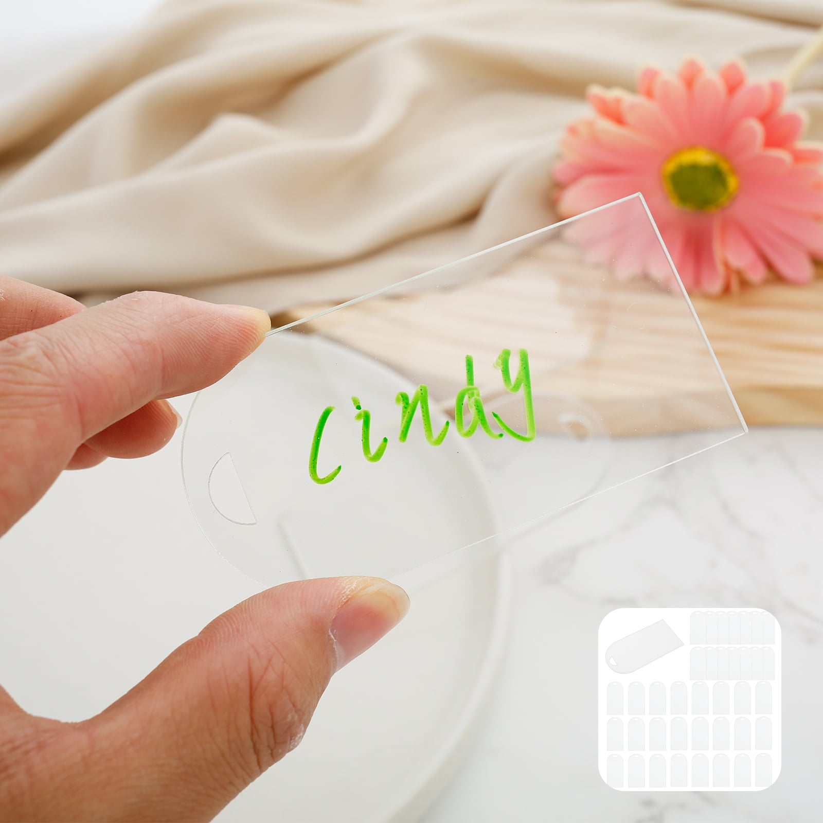 Threns 40Pcs Acrylic Place Cards Acrylic Name Cards Blank Seating Cards ...