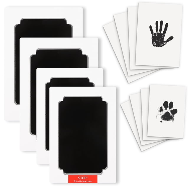 Threns 4Pcs Paw Print Kit Inkless Hand and Footprint Kit Clear Paw ...