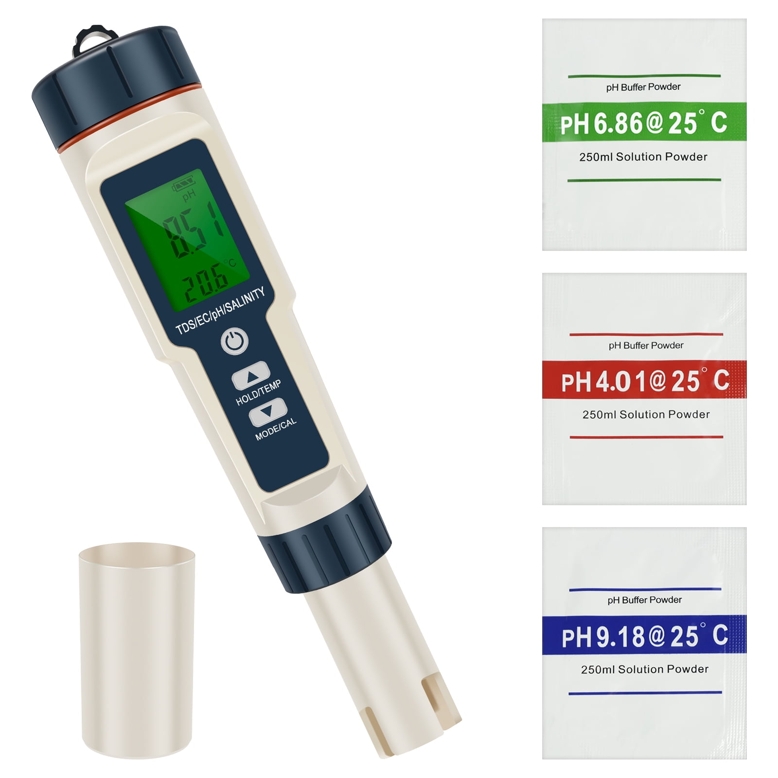 Threns 5 in 1 Digital PH Tester High Precision Backlight Design Water ...