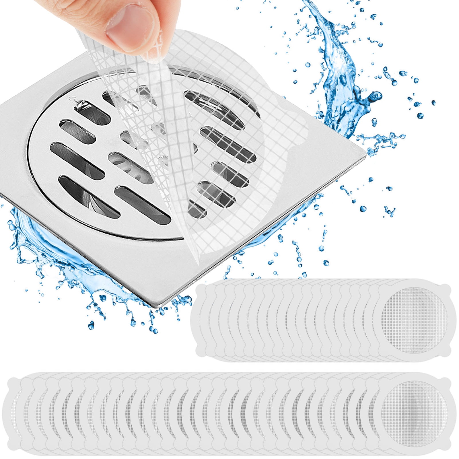 Threns 50/100 Pcs Glass Fiber Hair Drainage Stickers for Bathroom ...