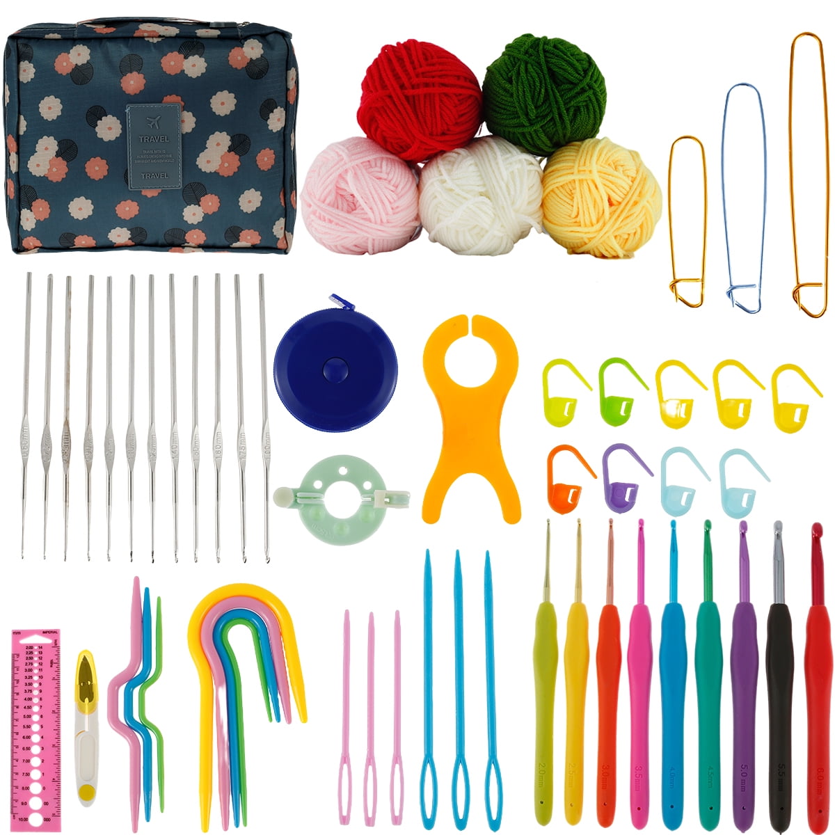 Threns 59 Pcs Crochet Hooks Kit Knitting Starter Kit for Adults ...