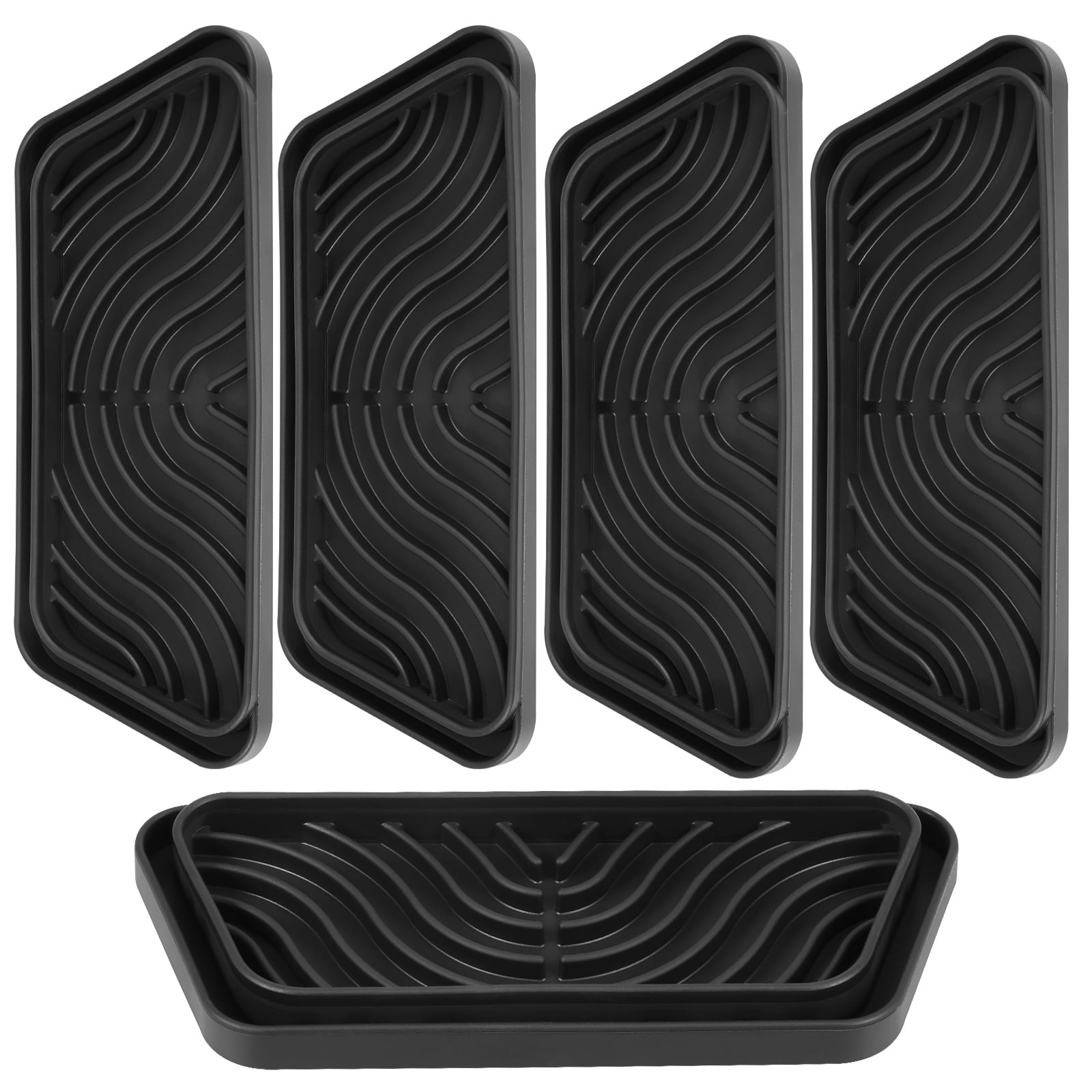Threns 5Pcs Refrigerator Drip Tray Catcher Reusable Silicone Fridge ...
