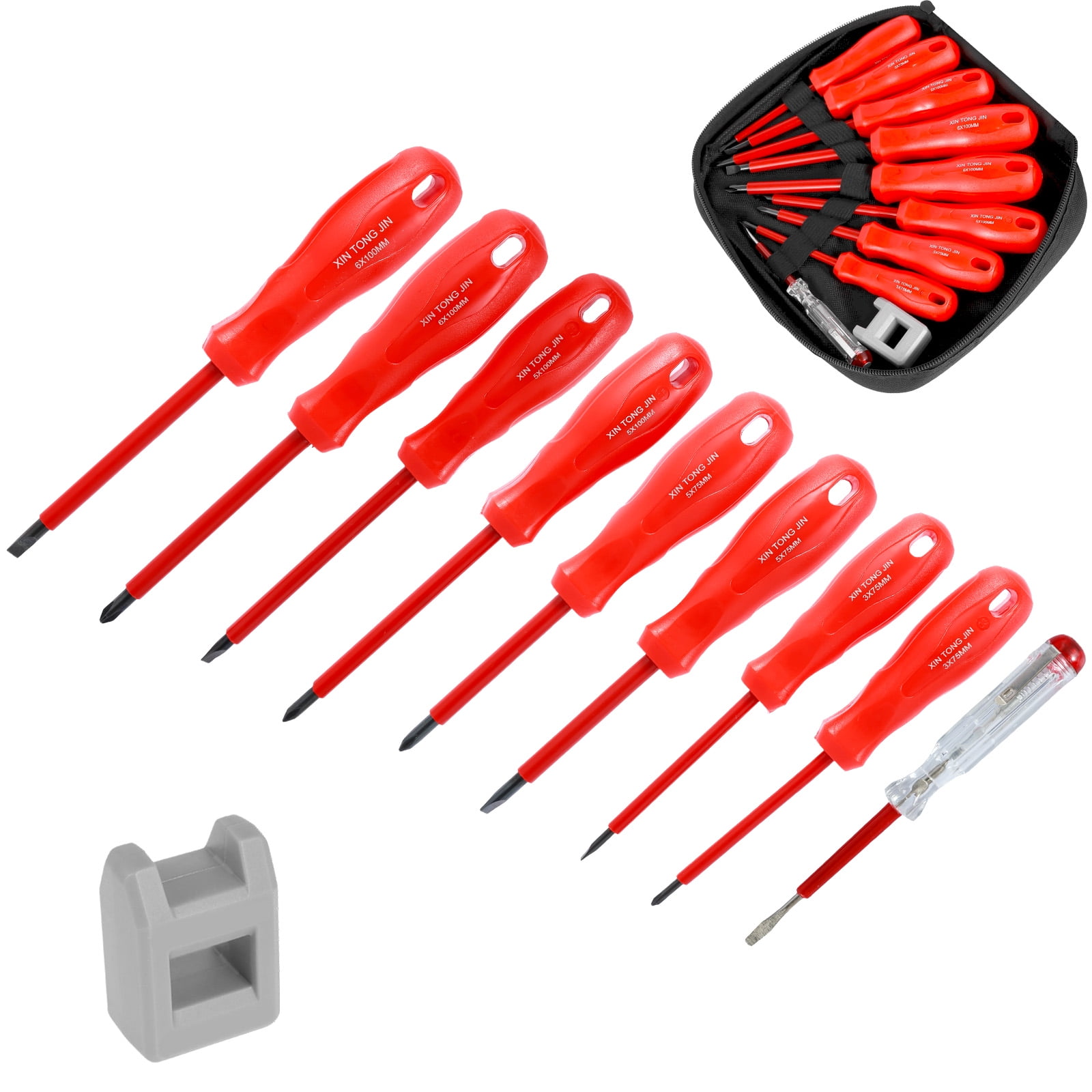 Threns 8Pcs Electrician Insulated Screwdriver Set Screw Driver Kit with ...