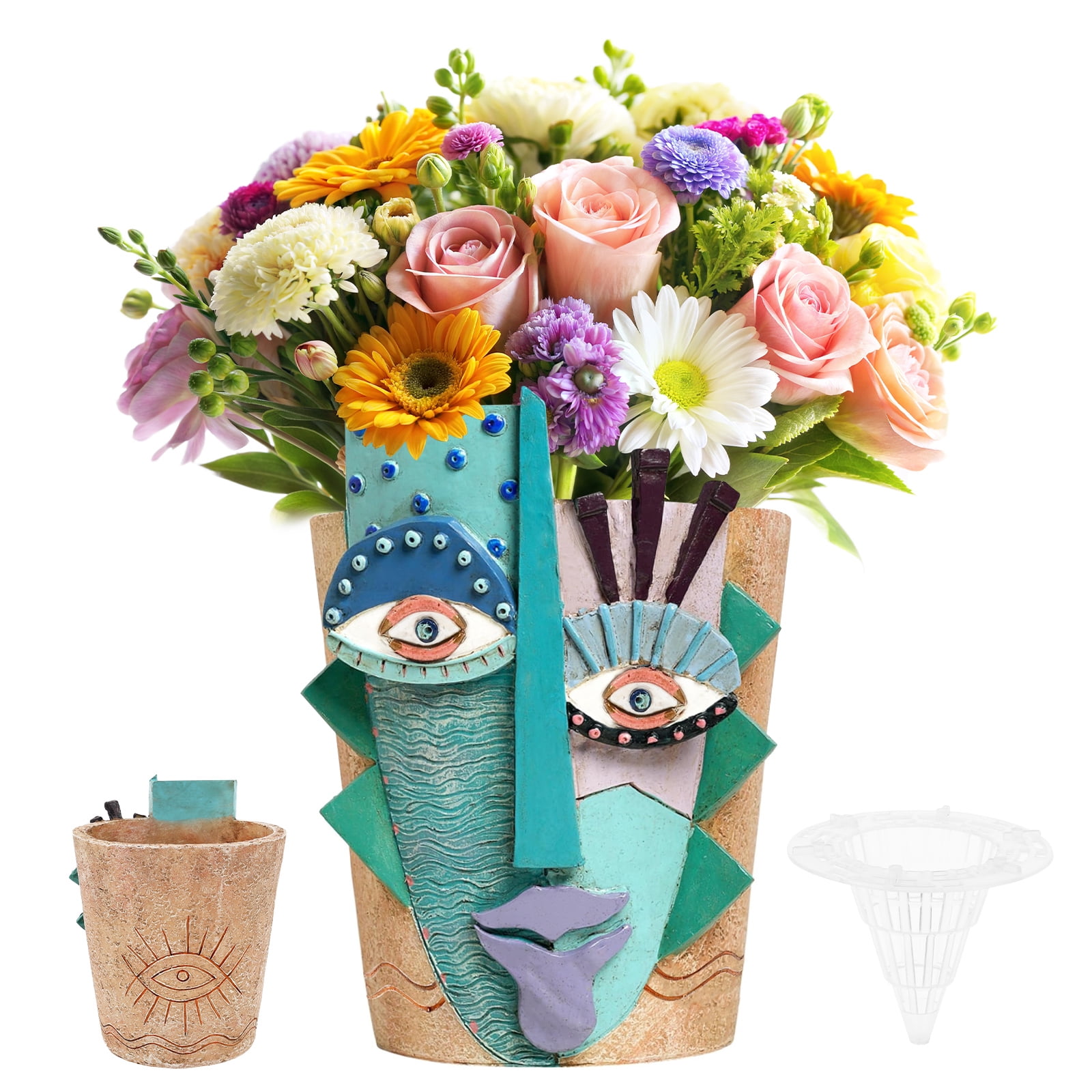 Threns Abstract Face Planters Pots Head,Unique Head Planter for Indoor ...