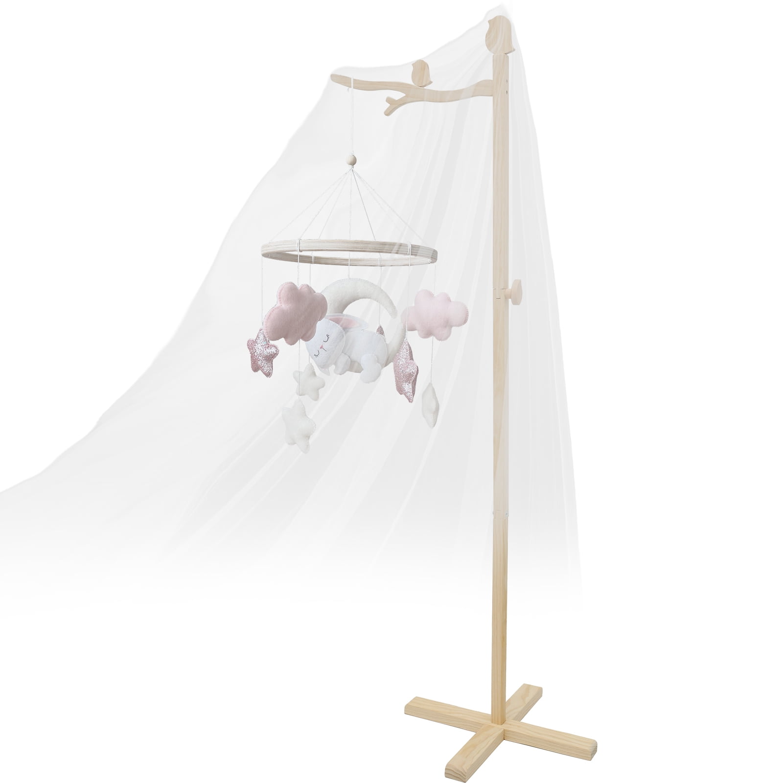 Threns Baby Crib Mobile Arm Wooden Crib Mobile Holder Floor Standing ...