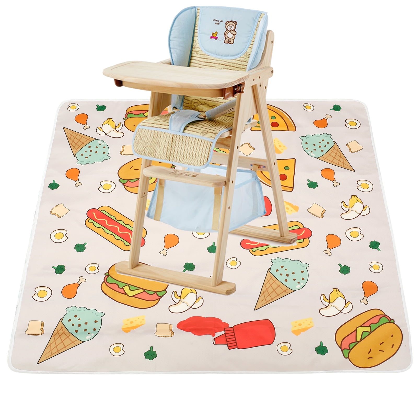 Threns Baby Splash Mat Non-slip High Chair Feeding Mat Waterproof Baby ...