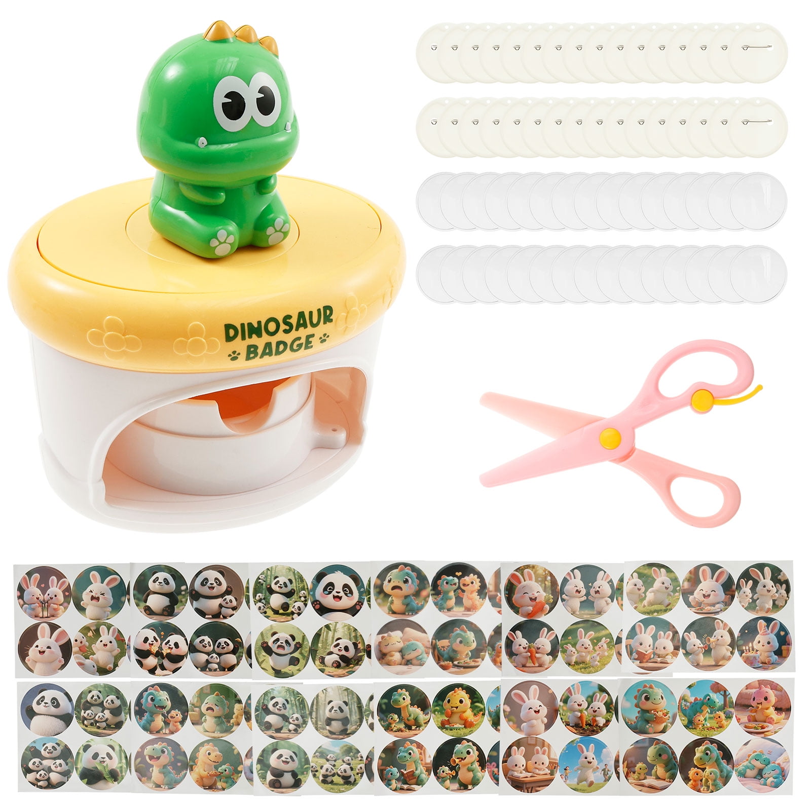 Threns Badge Maker Machine Cute DIY Button Maker with 72 Patterns Paper ...