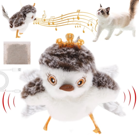 Threns Cat Toys Flapping Bird Lifelike Sandpiper Chirp Tweet ...