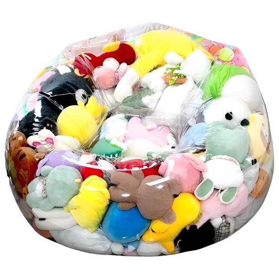 Threns Clear Stuffed Animal Bean Bag Chair Cover,150L Stuffed Bean Bag ...