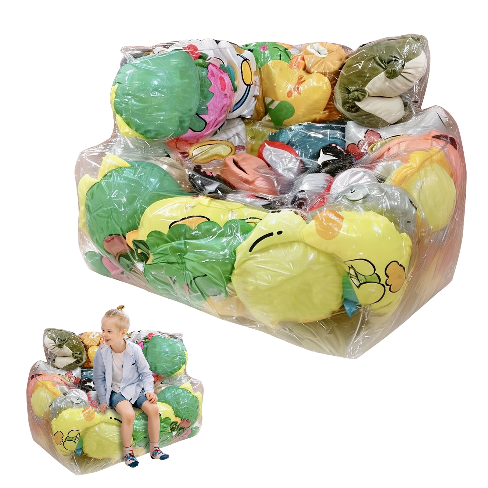 Threns Clear Stuffed Bean Bag Cover,Waterproof PVC Square Plush Toy ...