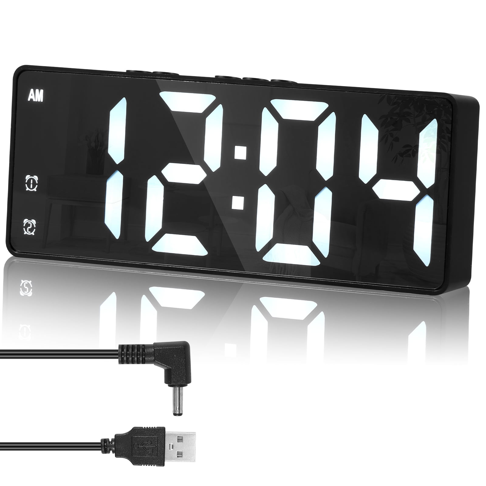 Threns Digital Alarm Clock Colorful LED Alarm Clock USB/Battery ...