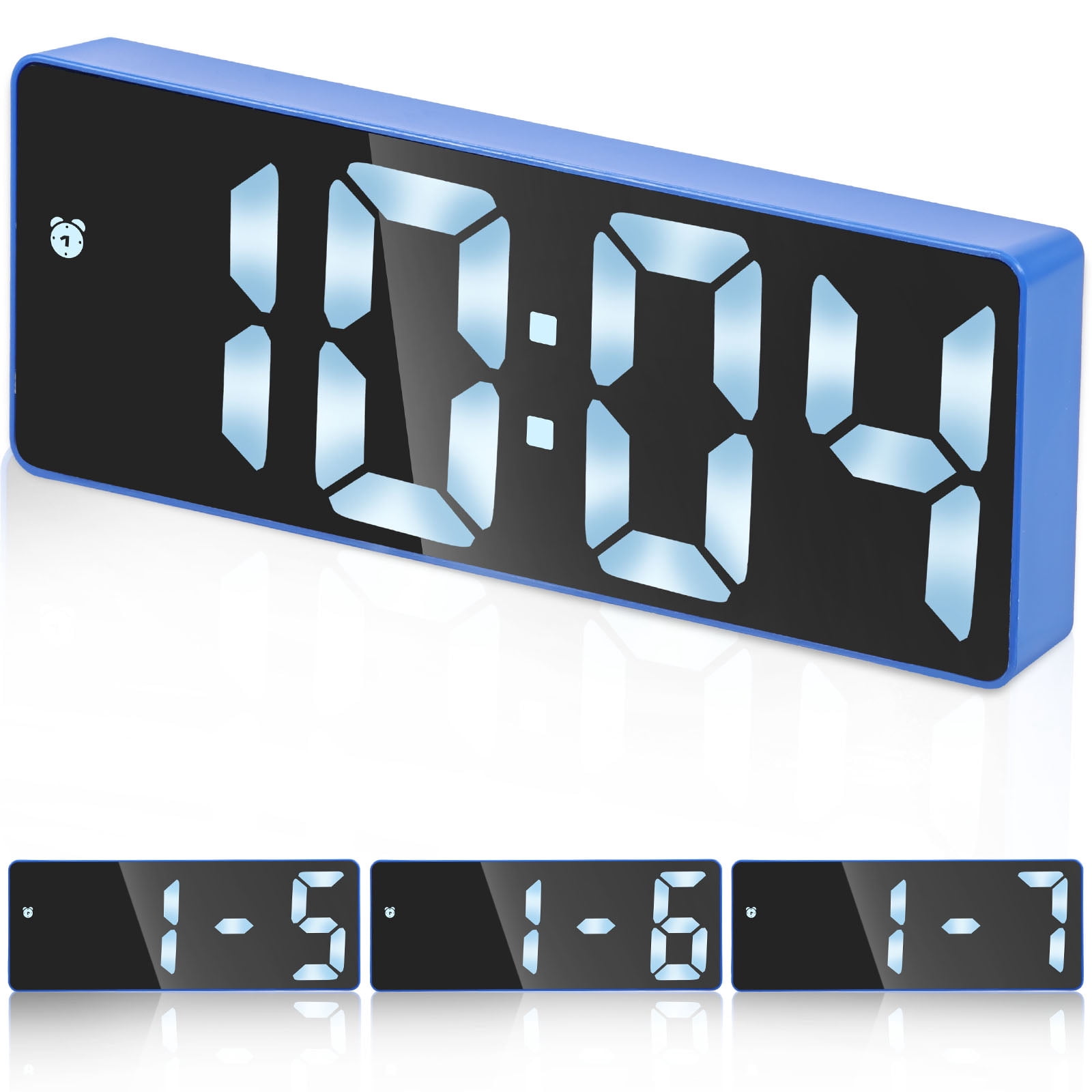 Threns Digital Alarm Clock Large LED Display Bedside Clock with 3 ...